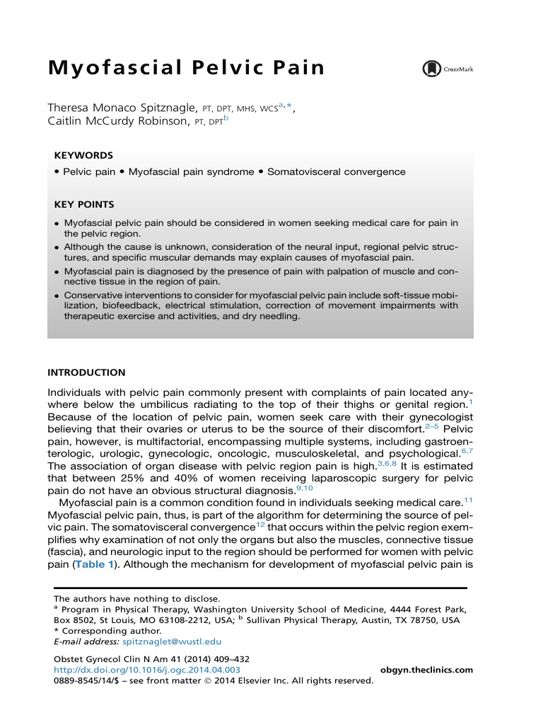 Myofascial Pelvic Pain | PDF | Myofascial Trigger Point | Nervous System