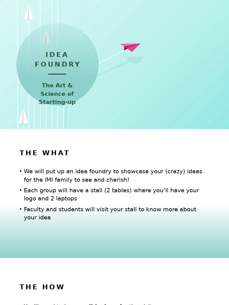 Idea Foundry: Showcase Your Startup | PDF
