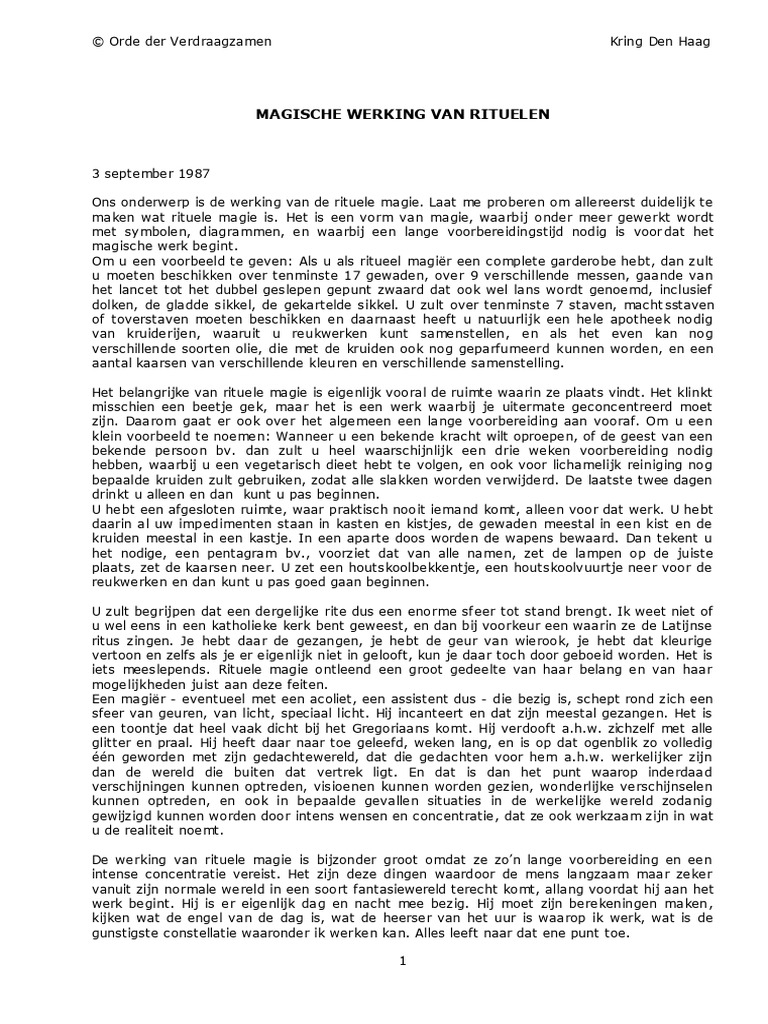 Magische werking van Rituelen | PDF