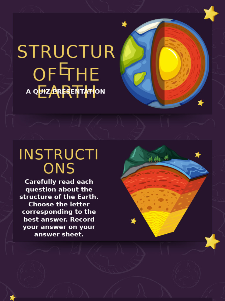 Quiz on Earth's Internal Structure | PDF
