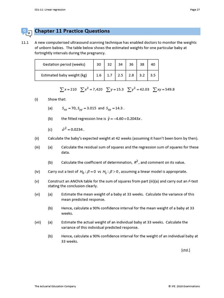Chapter 11 - 250305 - 102157 | PDF | Errors And Residuals | Regression Analysis