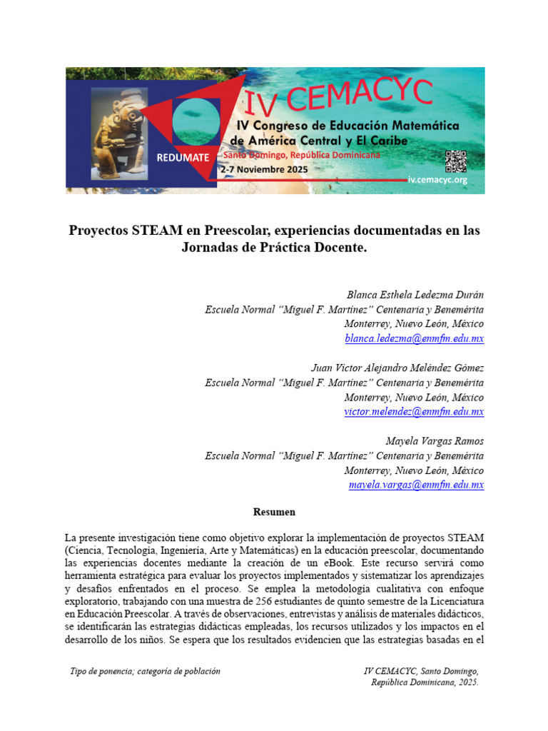 Proyectos+STEAM+en+Preescolar,+experiencias+documentadas+en+las+Jornadas+de+Práctica+Docente ...