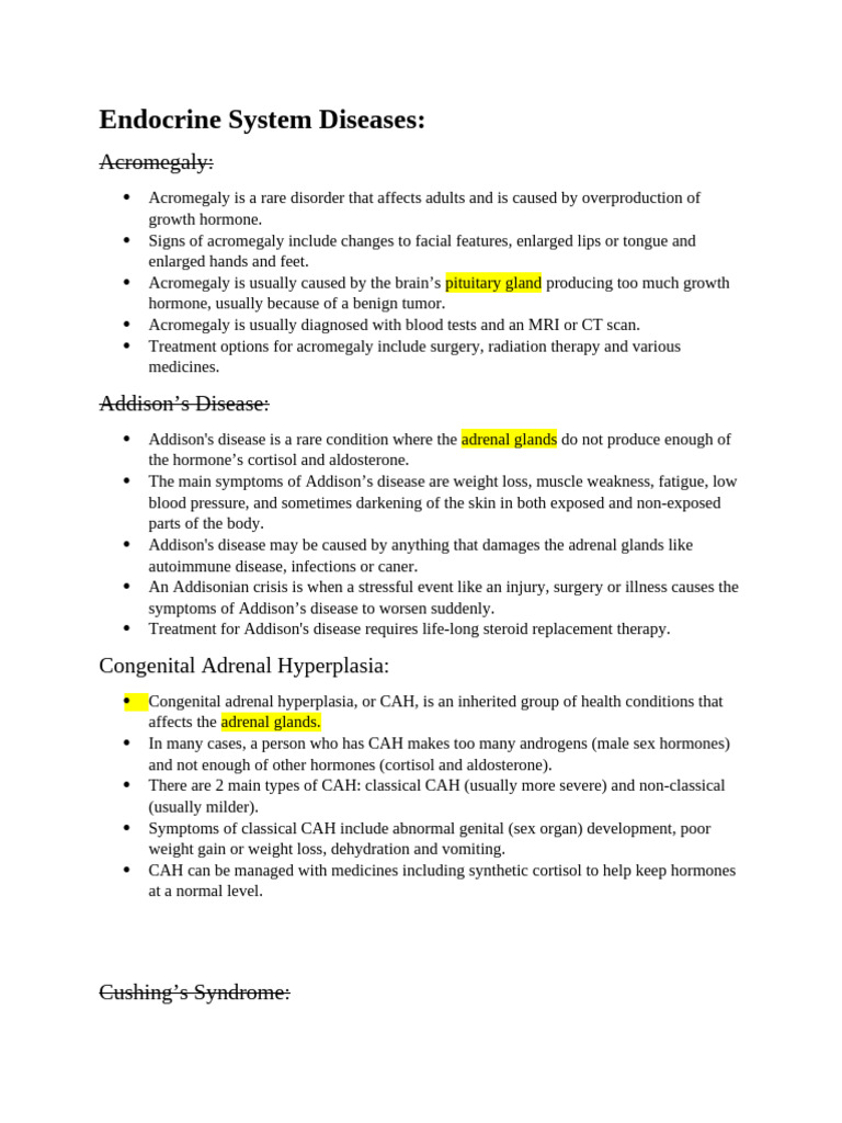 Endocrine System Diseases Pdf Hyperthyroidism Hypothyroidism