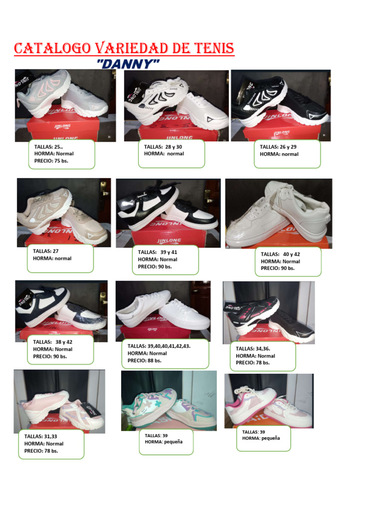 Catálogo Tenis "Danny": Variedad y Precios | PDF