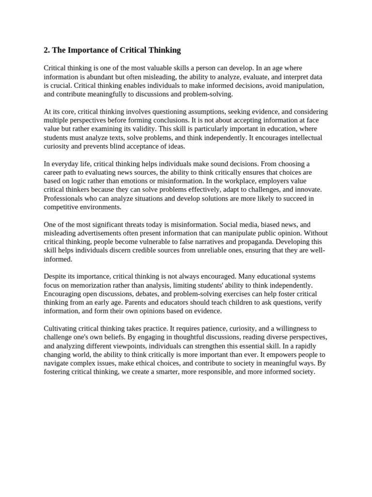 2 | PDF | Critical Thinking | Thought