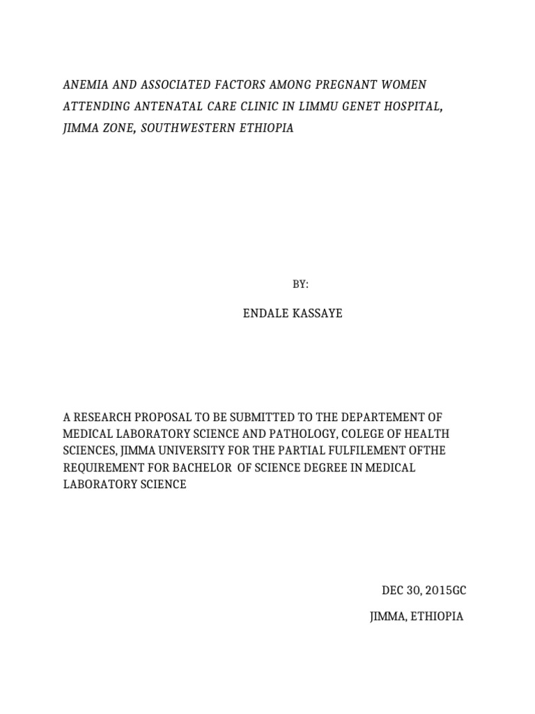 Anemia AND Associated Factors Among Pregnant Women Attending Antenatal ...