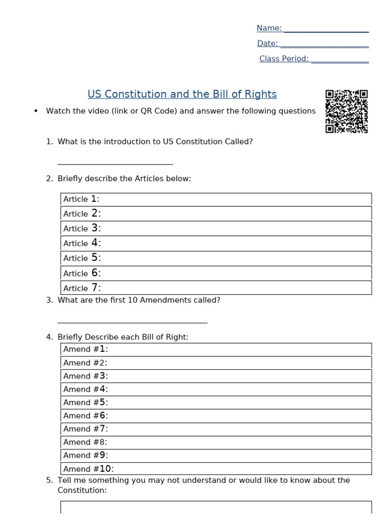 Constitution Videos and Handout | PDF