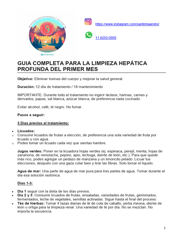 Limpieza hepatica | PDF | Té | Agua