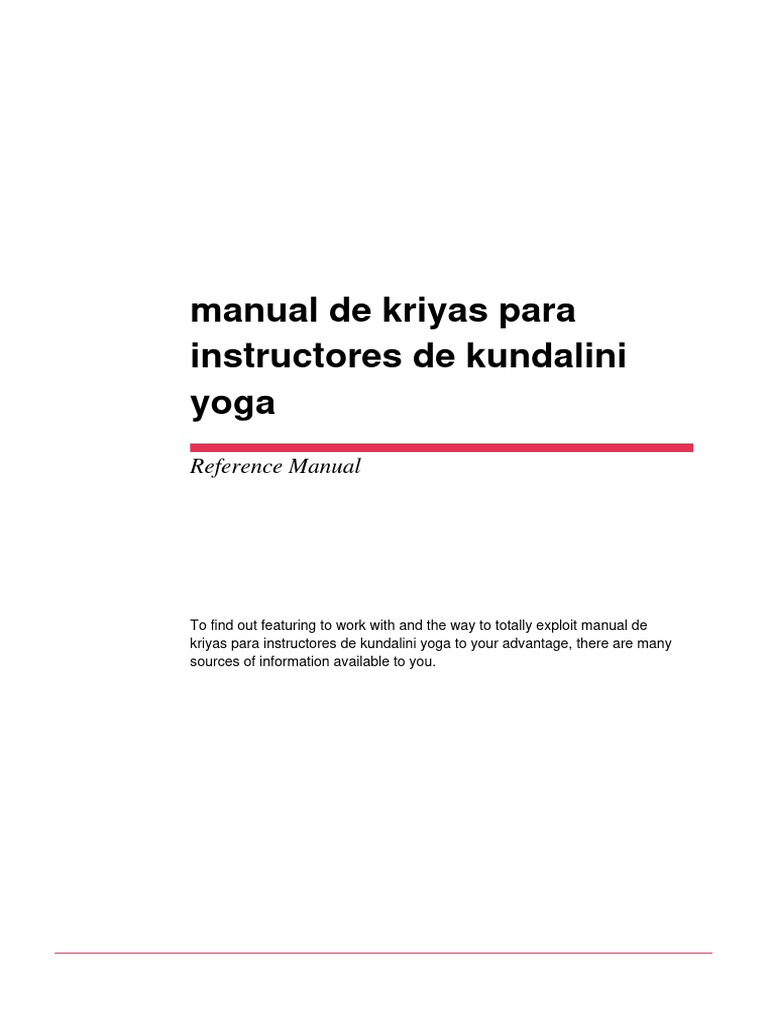Manual de Kriyas Para Instructores de Kundalini Yoga Compress | PDF | Kundalini | Yoga