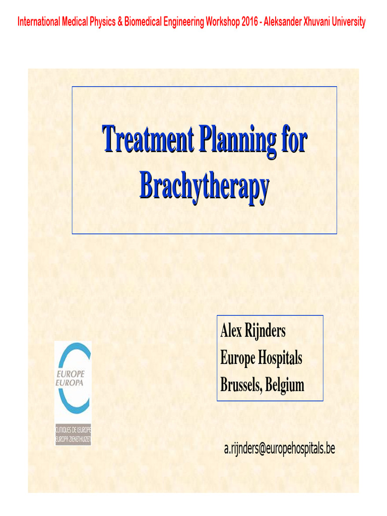 Brachytherapy Treatment Planning Insights | PDF