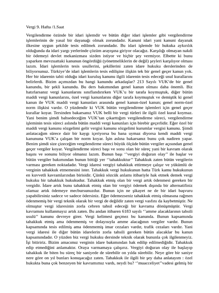 Vergi 9. Hafta | PDF