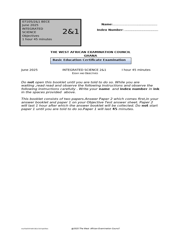 2025 Science Bece | PDF
