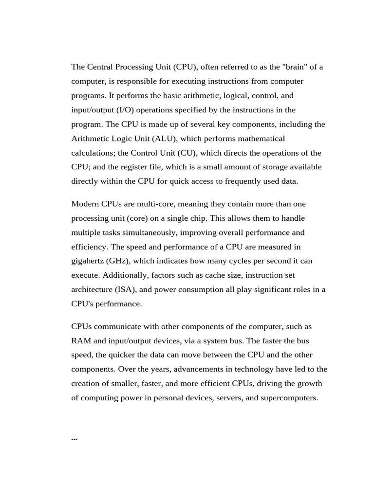 The Central Processing Unit | PDF | Central Processing Unit | Electronics
