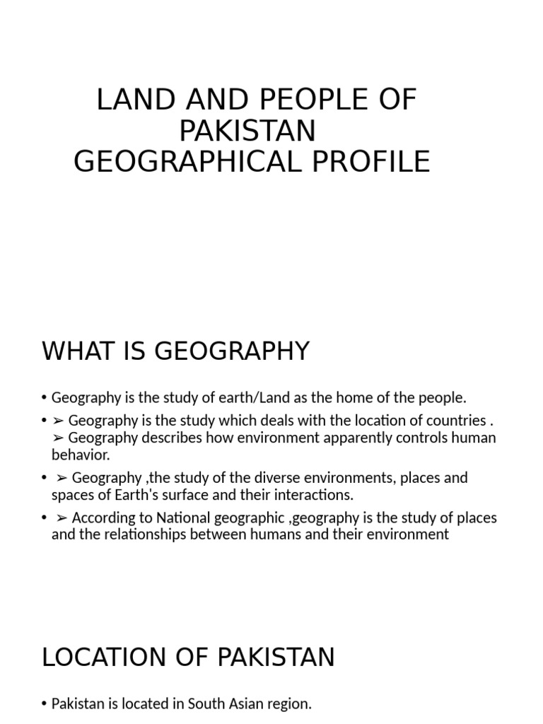 LAND AND PEOPLE OF PAKISTAN | PDF | Pakistan | Earth Sciences