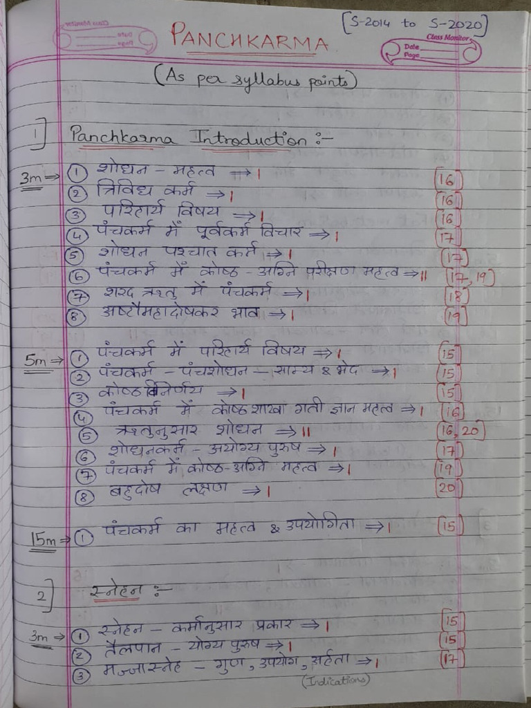 Panchkarma (Qs Bank) | PDF
