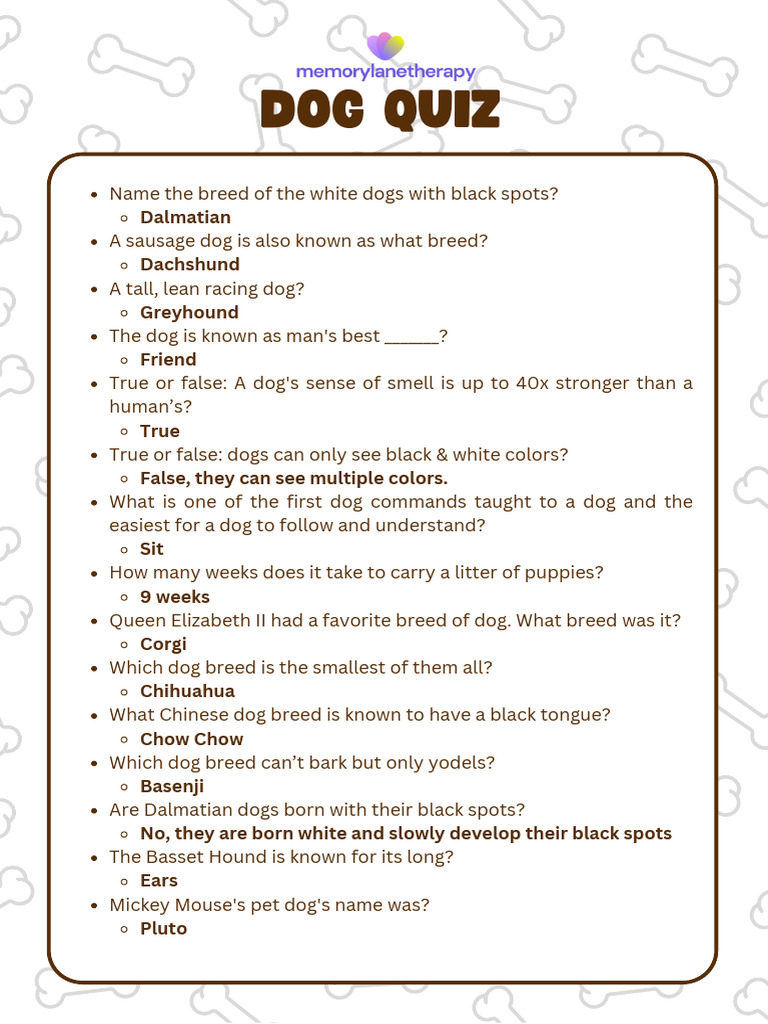 Fun Dog Breed Quiz and Facts | PDF