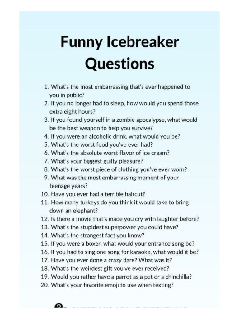 Funny Ice Breakers | PDF