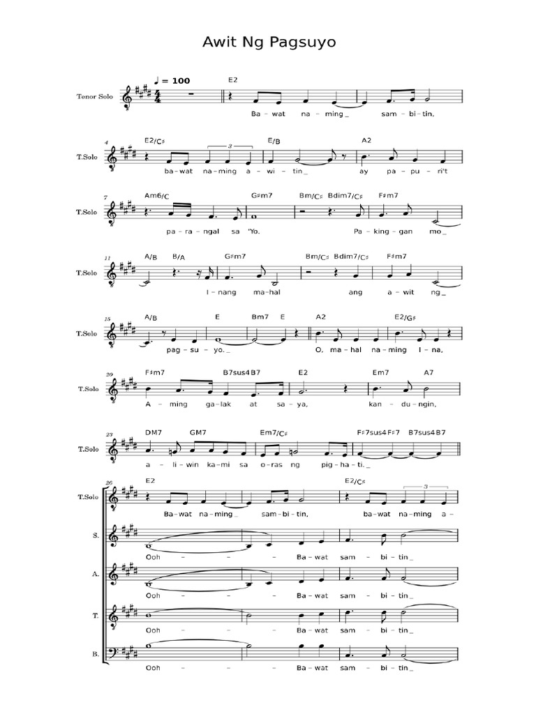 Awit NG Pagsuyo - SATB | PDF