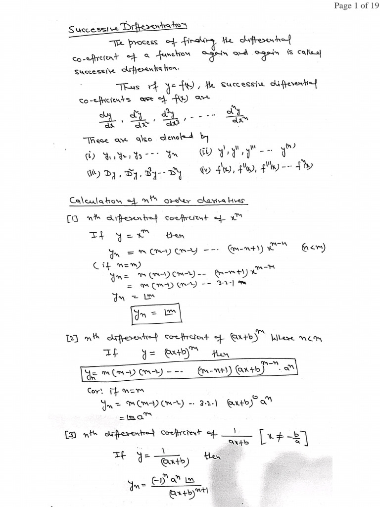 Unit-2 (NTH Derivative) | PDF