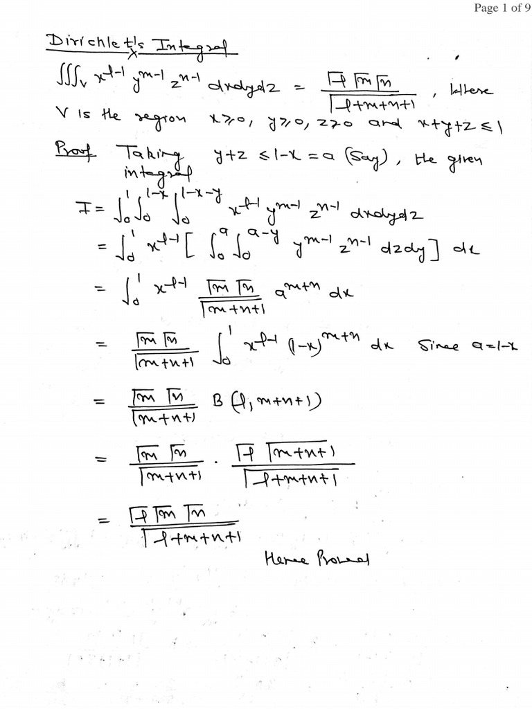 Unit-4 (Dirichlet's Integral) | PDF