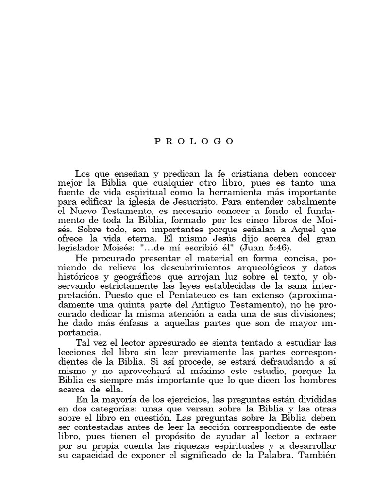 Introduccion Al Pentateuco Pablo Hoff | PDF | Libro del Génesis | Tora