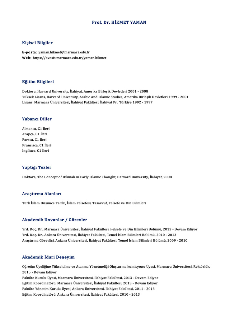 Hi̇kmet Yaman | PDF