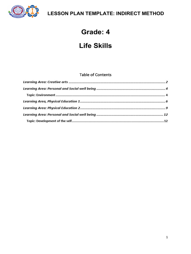 Grade 4 Life Skills Lesson Plans | PDF | Learning | Lesson Plan