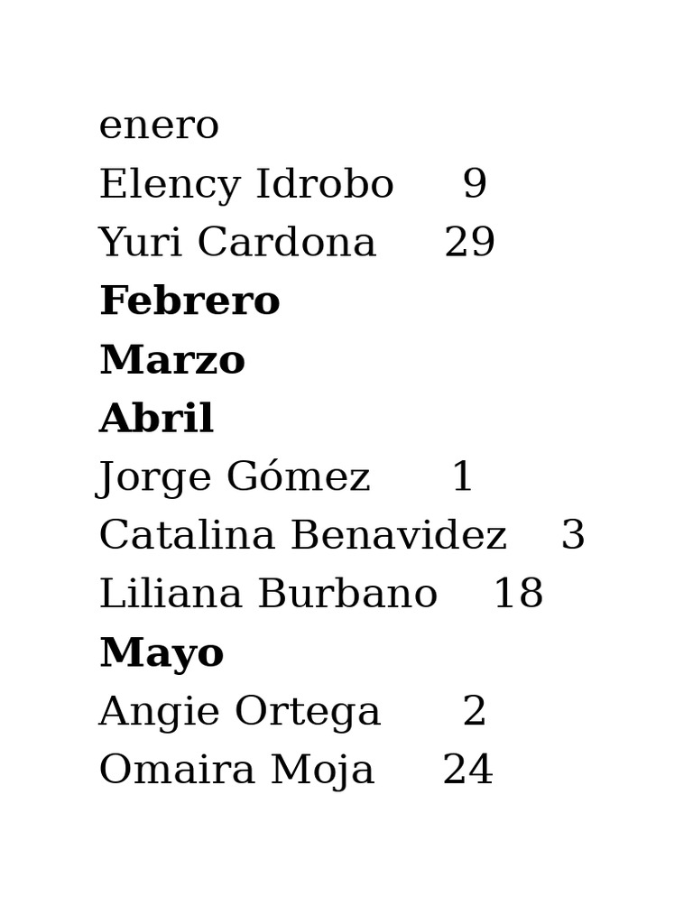 Fecha Cumple | PDF