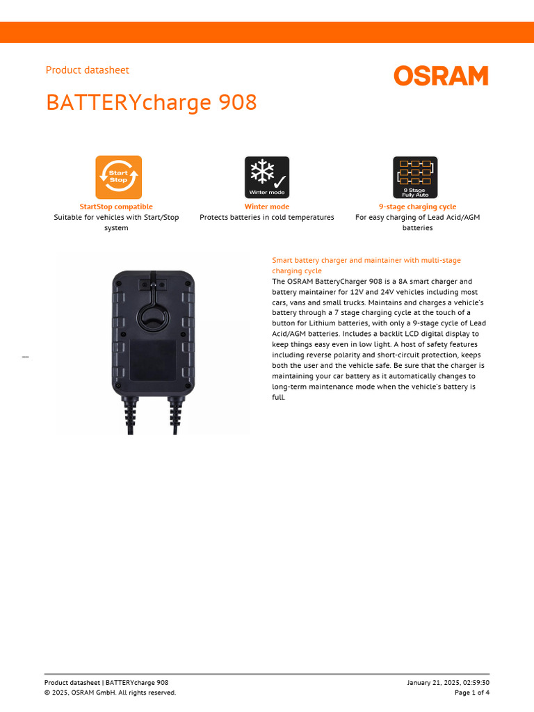 ZMP 4062120 BATTERY Charge 908 | PDF | Battery Charger | Vehicles