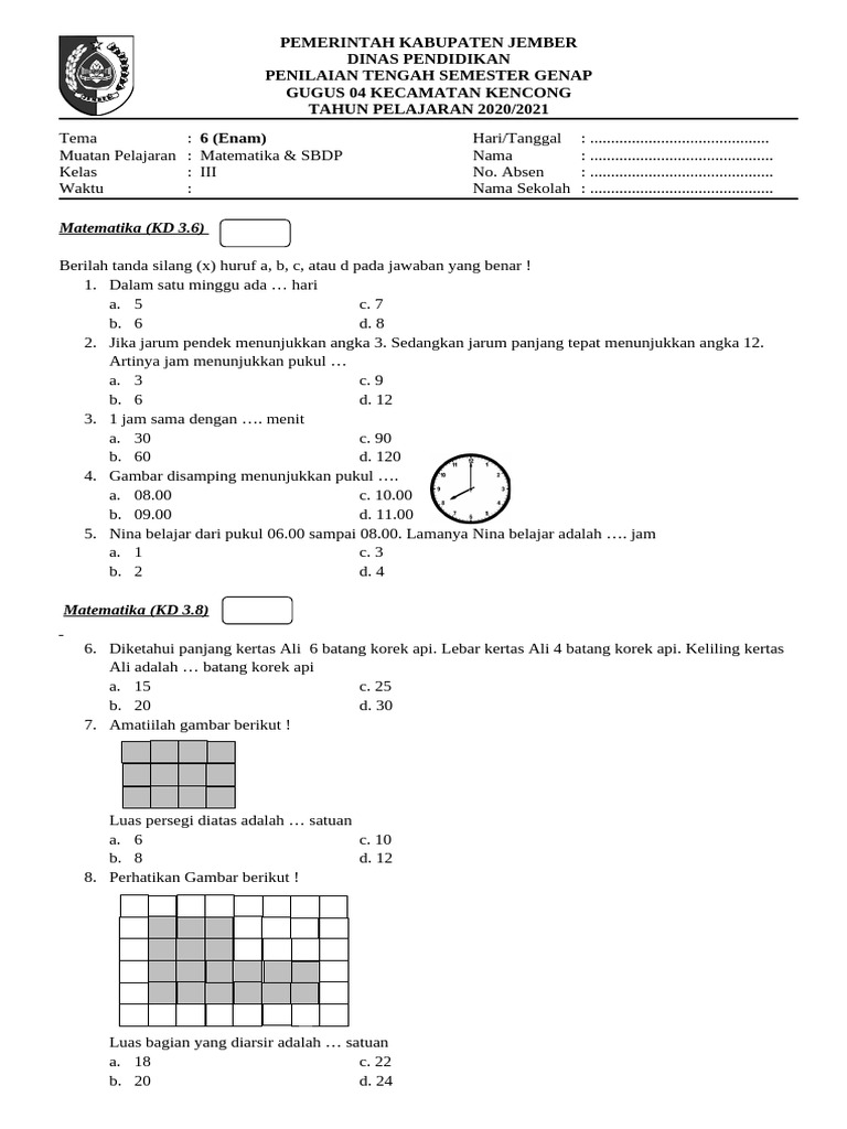 PTS TEMA 6 MTK & SBDP | PDF
