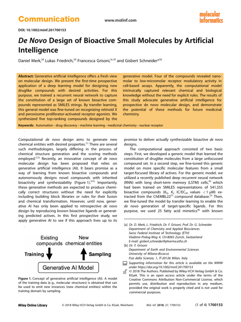 Molecular Informatics - 2018 - Merk - de Novo Design of Bioactive Small Molecules by Artificial ...