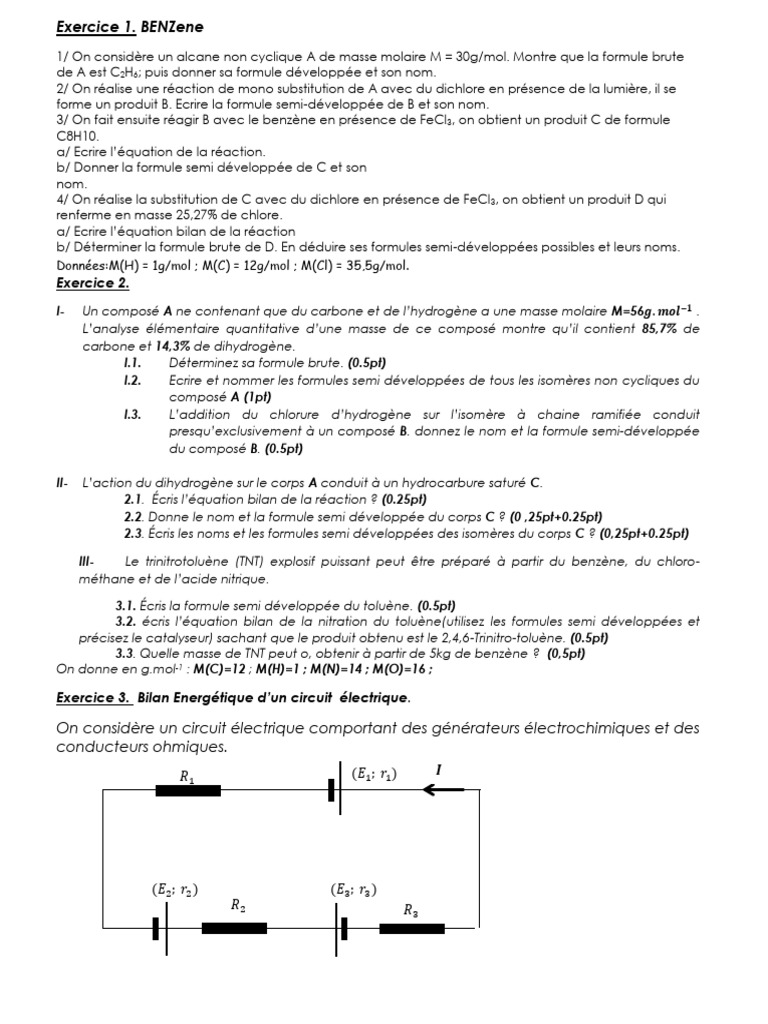 Réactions et Isomères des Hydrocarbures | PDF | Puissance (physique ...