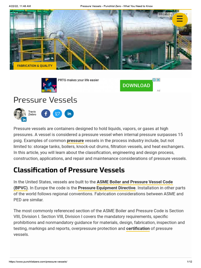 Pressure Vessels - Punchlist Zero - What You Need To Know | PDF | Mechanical Engineering ...
