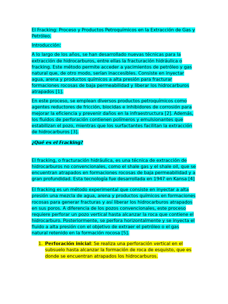 El Fracking y Productos Petroquimicos | PDF | Hidrocarburos | Petróleo