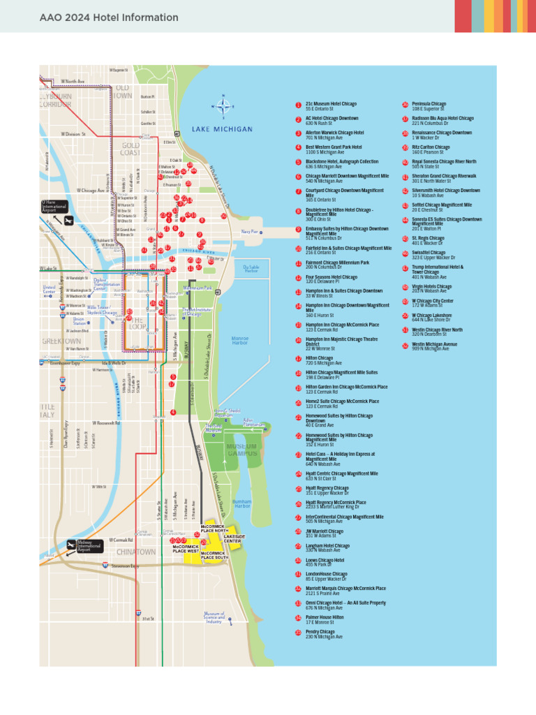AAO 2024 Official Hotel Listings | PDF | Chicago | Hospitality Industry