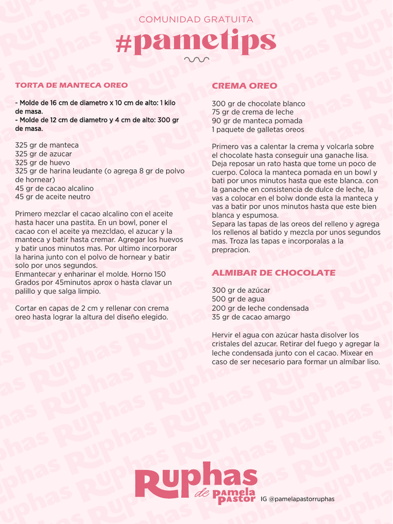 Receta de Torta de Manteca Oreo | PDF | Chocolate | Alimentos