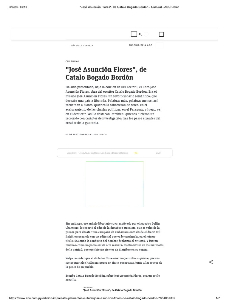 _José Asunción Flores_, de Catalo Bogado Bordón - Cultural - ABC Color ...