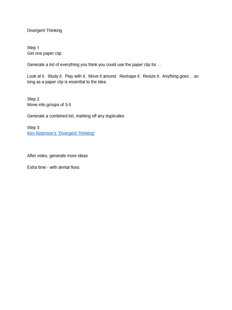 Divergent Thinking | PDF