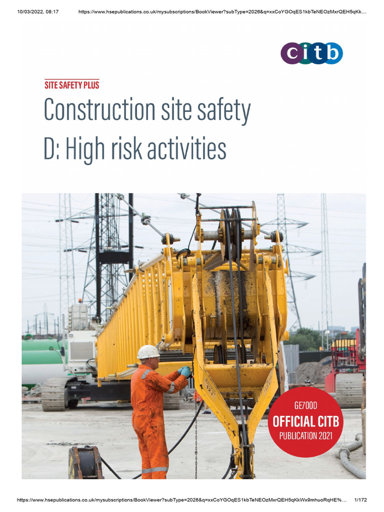 CITB GE700 Companion - Book D - High Risk Activities | PDF