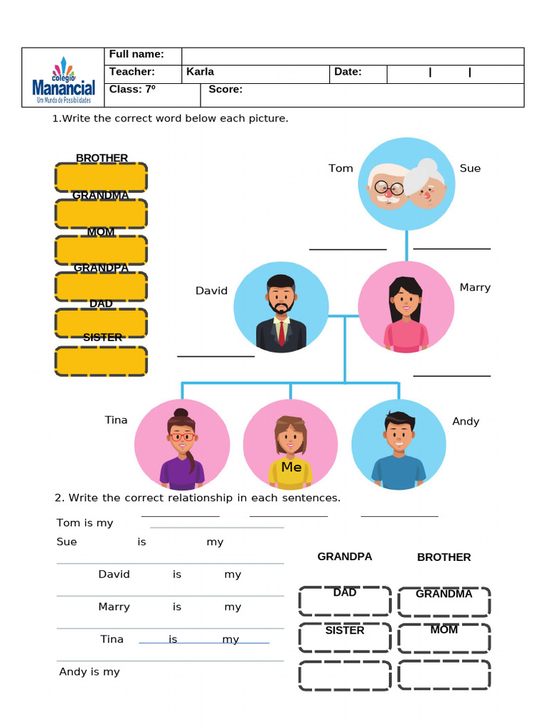 My Family Members Tree Worksheet (Recuperado Automaticamente) | PDF