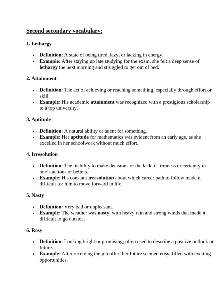 Vocabulary and Expressions for Success | PDF