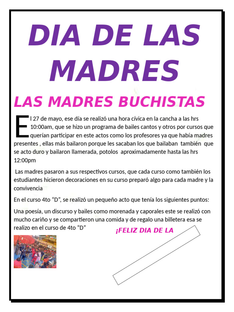 Celebración del Día de las Madres 2019 | PDF