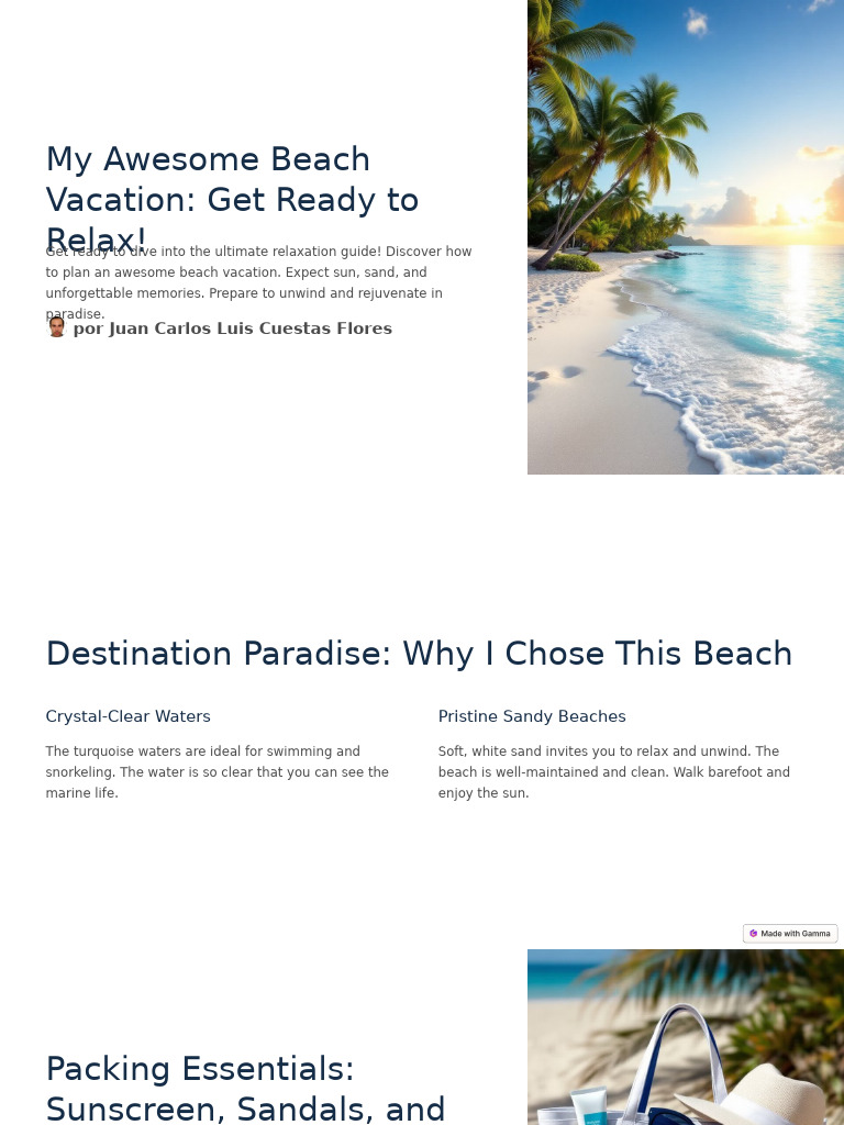 My Awesome Beach Vacation Get Ready To Relax | PDF