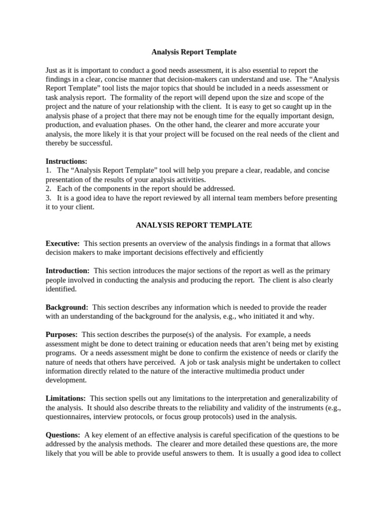 Business Analysis Report Template | PDF | Survey Methodology | Methodology