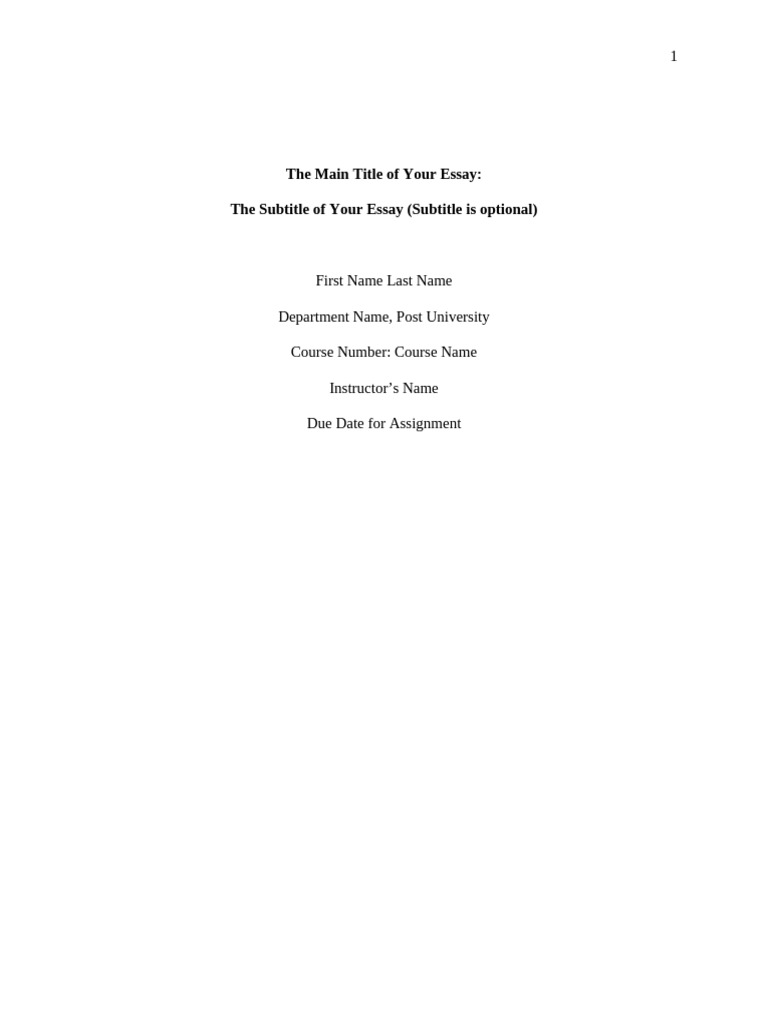 APA Title Page Template 7th Edition | PDF
