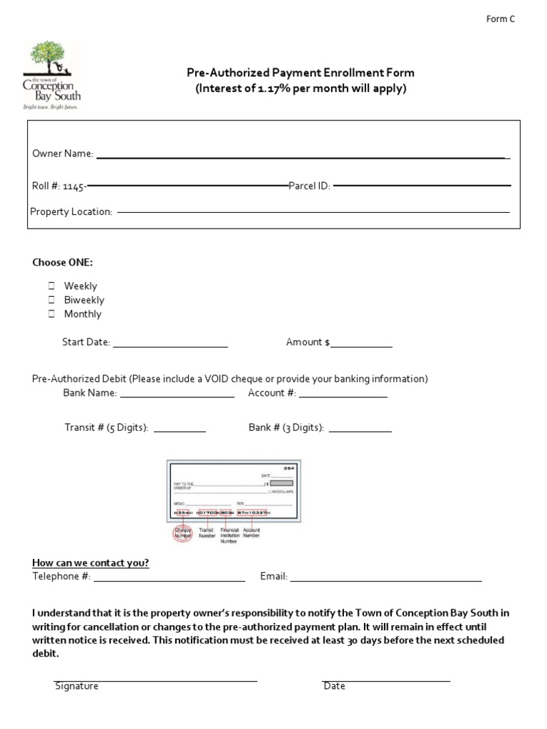 Pre-Authorized Enrollment Form (With Interest) | PDF
