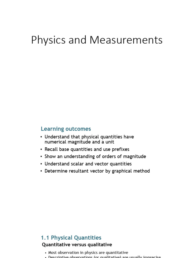 Physics and Measurments - Lect.1 | PDF | International System Of Units ...