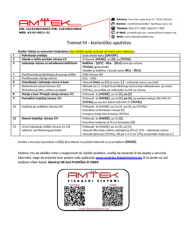Upustvo Tremol M | PDF