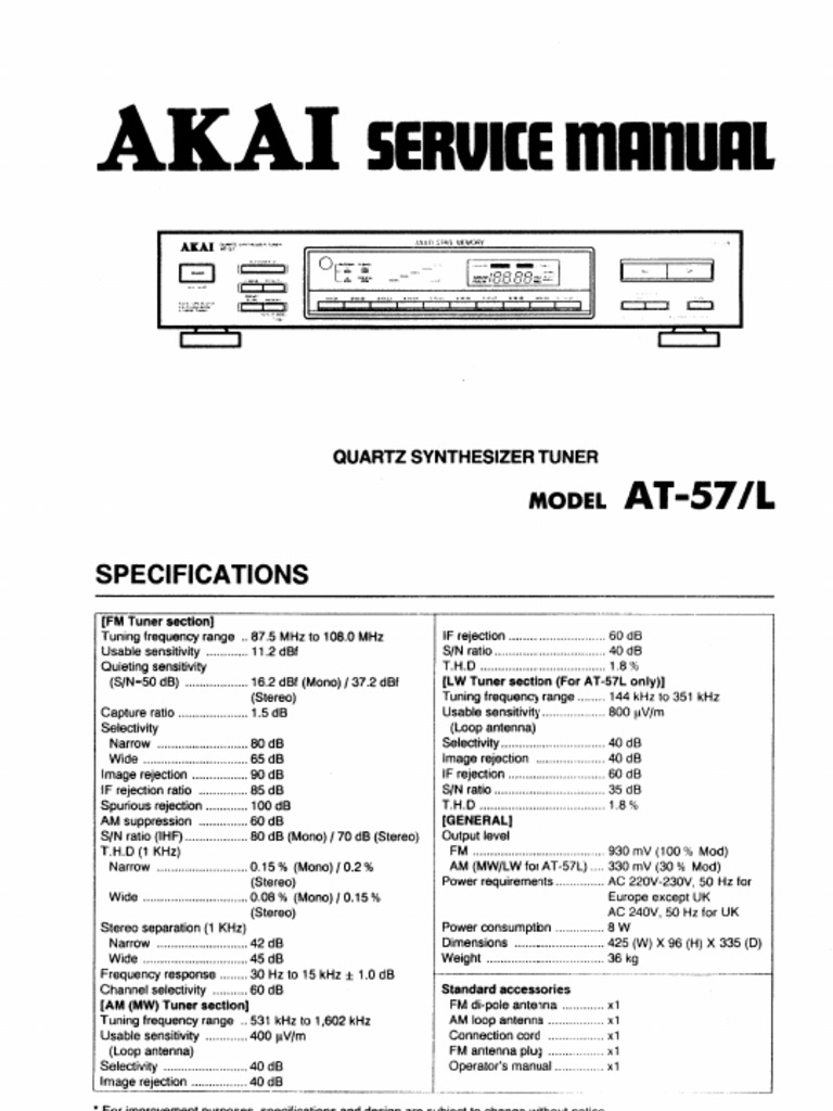 At57 SM Akai en | PDF