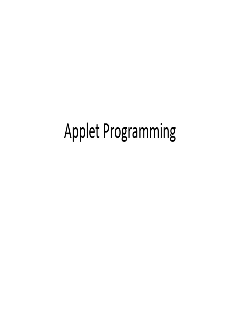 27 Appletprogramming 130815152759 Phpapp01 | PDF | Java (Programming ...